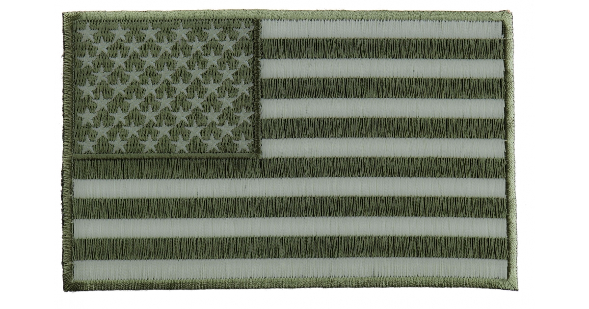 Subdued Green American Flag Patch by Ivamis Patches