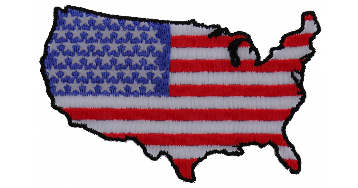 Unites States Map With US Flag Patch | Embroidered Patches by Ivamis ...