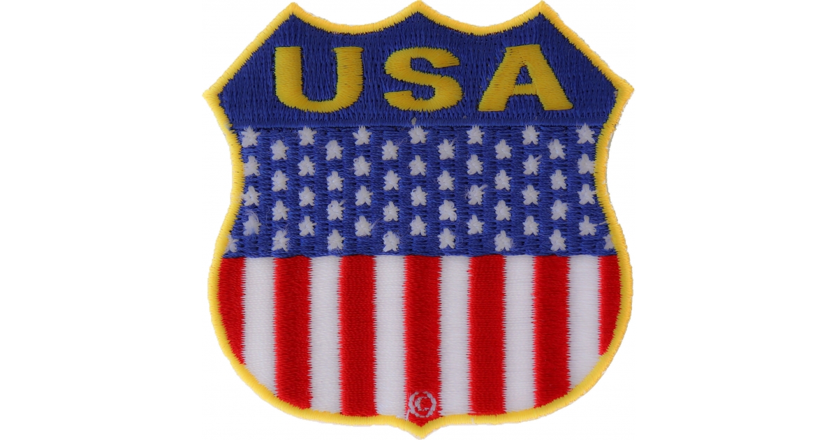 Iron On American Flag Shield Patch | Embroidered Patches by Ivamis Patches