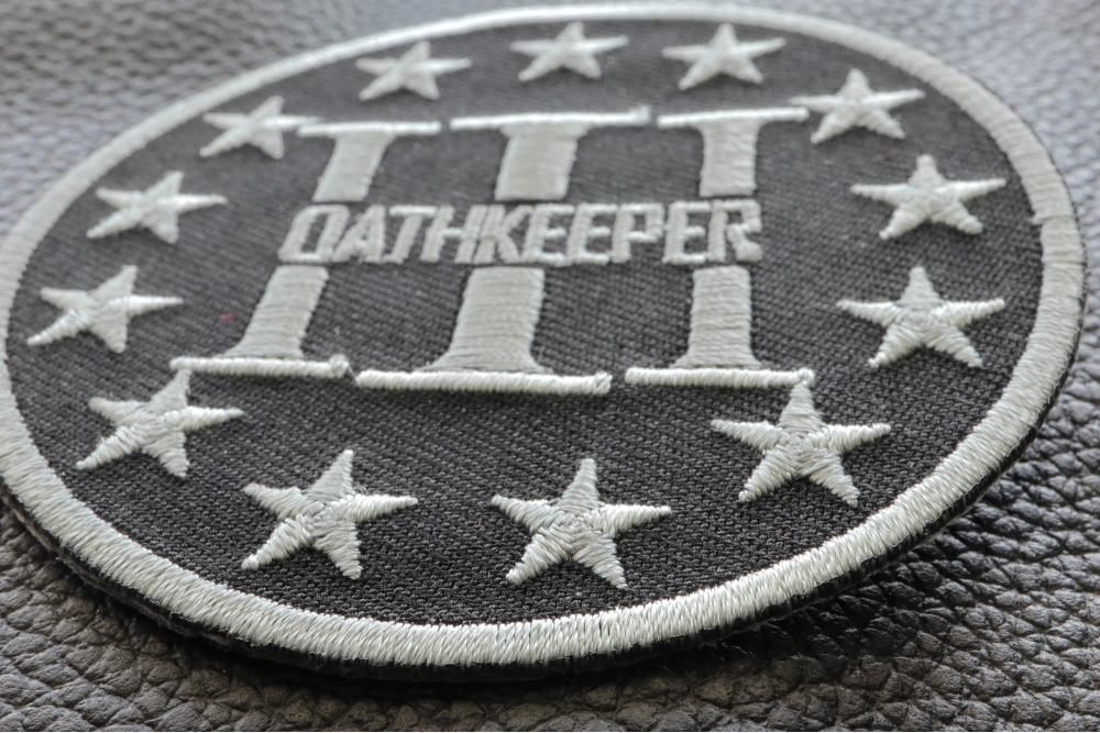Three Percenter Oathkeeper Round Patch Gray | Embroidered Patches by Ivamis Patches