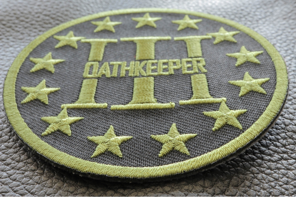 Three Percenter Oathkeeper Round Patch Green | Embroidered Patches by ...