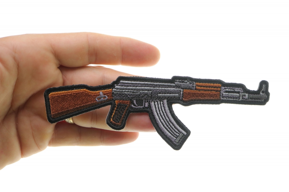 AK-47 Embroidered Gun Patch Points Right | Embroidered Patches by Ivamis Patches