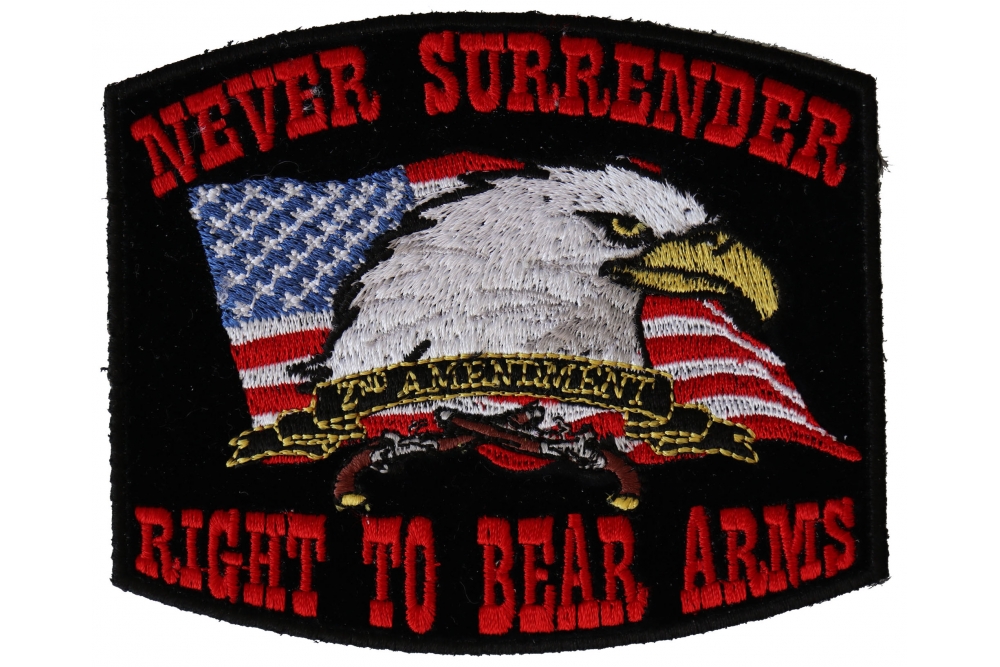 Never Surrender Black 2nd Amendment Patch | US Military Veteran Patches ...