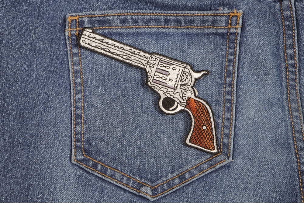 Iron On Pistol Patch - Left | Embroidered Patches by Ivamis Patches