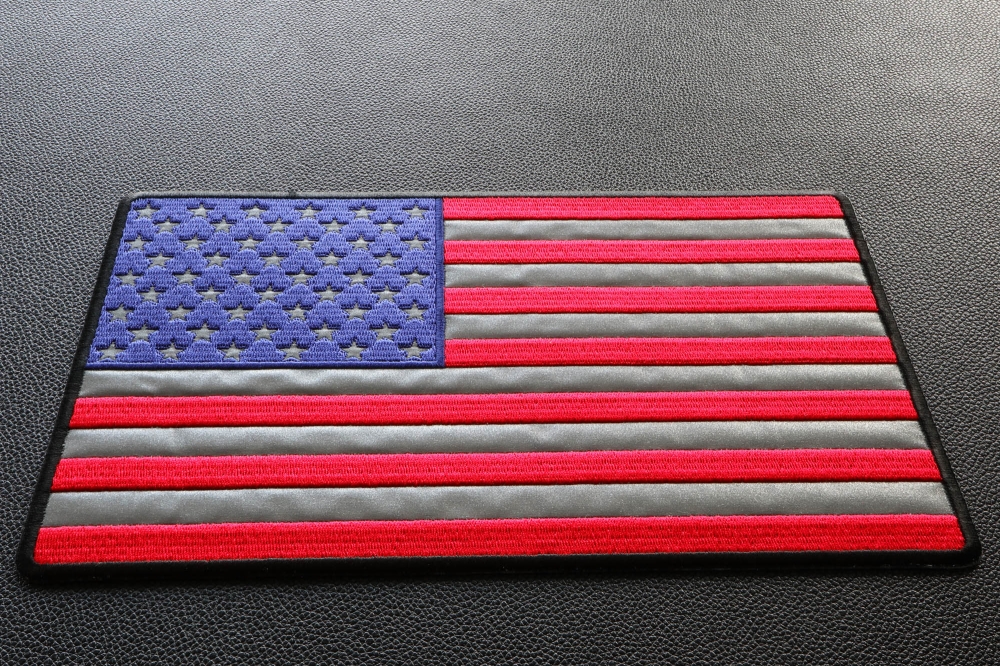 Large Reflective American Flag Patch for Back of Motorcycle Jackets by ...
