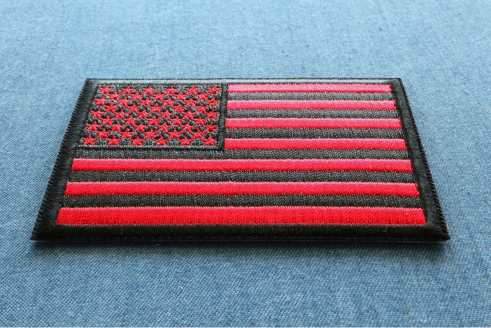 Red Black American Flag Patch Small Embroidered Iron On Patch ...