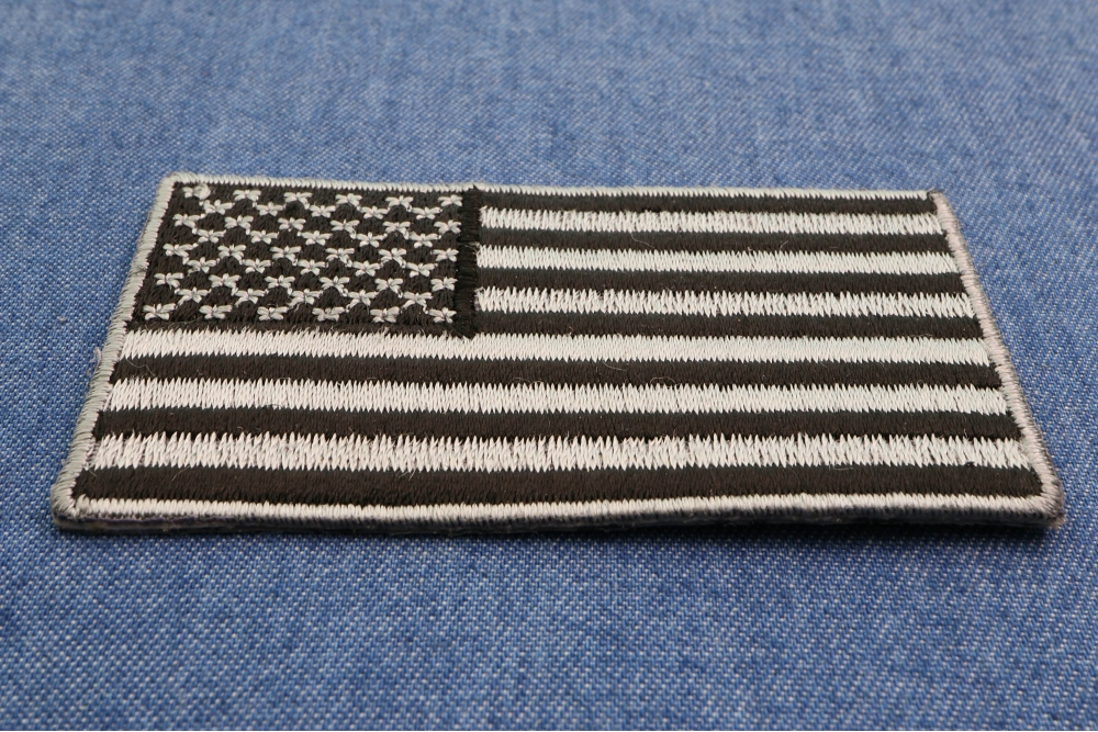 US Flag Patch Black and Gray 2.5 Inch by Ivamis Patches