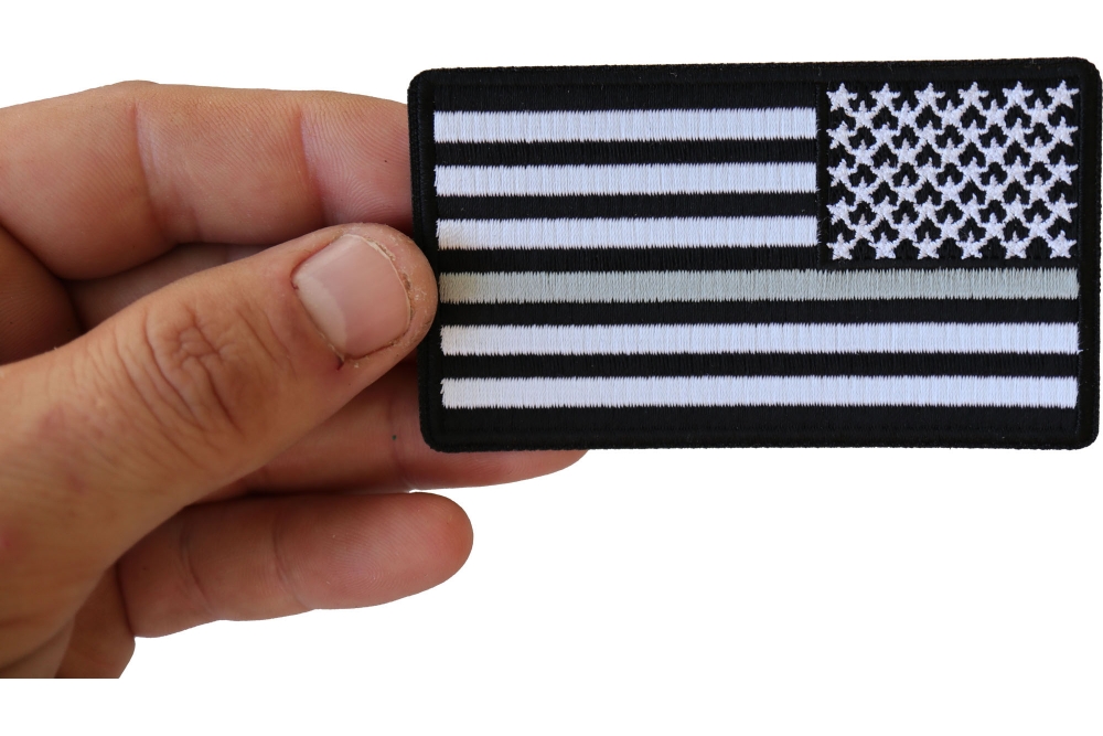 Reversed Silver Line Corrections Officer American Flag Patch by Ivamis ...