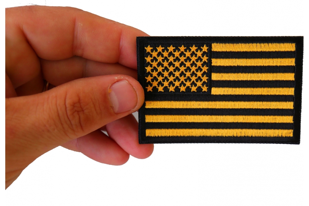 Yellow Black American Flag Patch Small Embroidered Iron On Patch ...