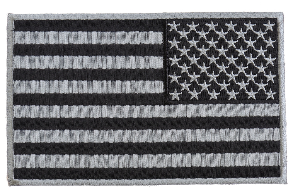 Black and Gray American REVERSED Flag Patch by Ivamis Patches