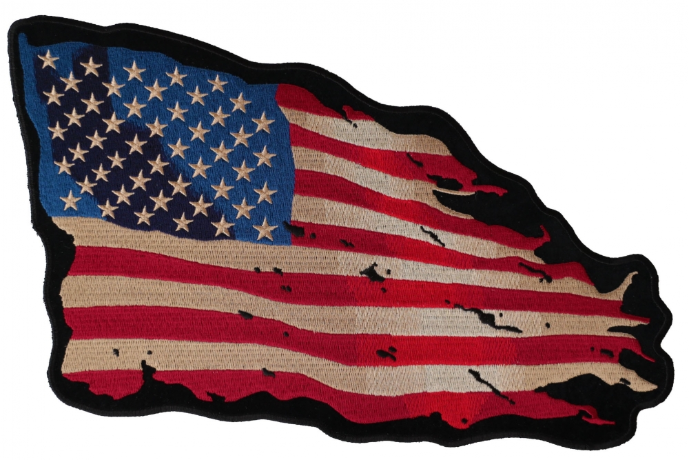 Large Vintage American Flag Patch for Back of Biker Jackets by Ivamis ...