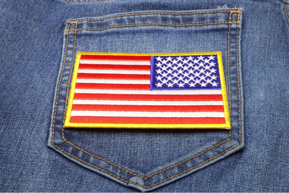 Embroidered Reversed US Flag 4 Inch | Embroidered Patches by Ivamis Patches
