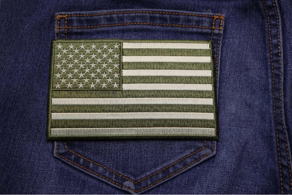 Subdued Green American Flag Patch by Ivamis Patches