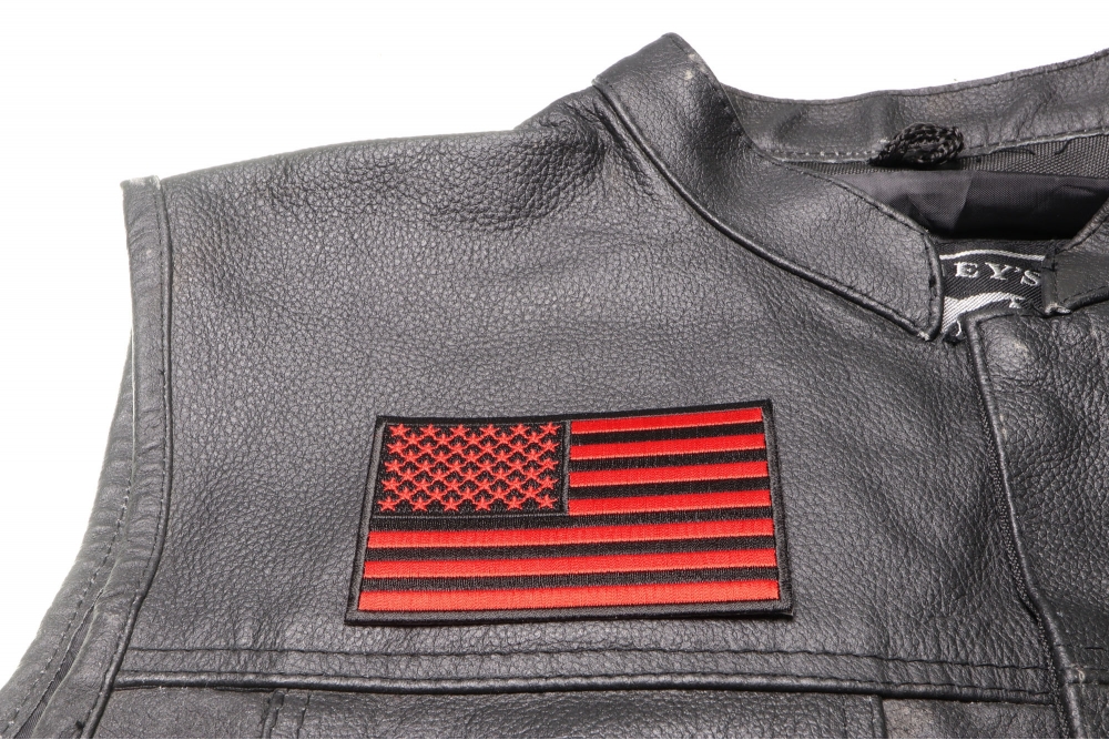Black and Red American Flag Patch 4 Inch | US Military Veteran Patches ...