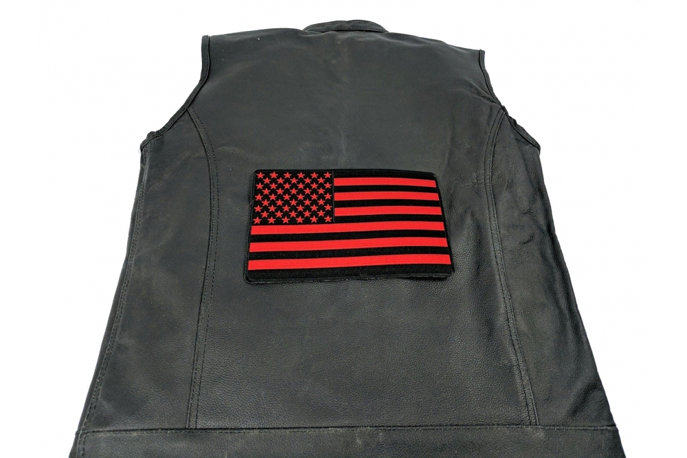 Black and Red American Flag, 9 Inch Large Back Patch - Iron on Patch ...