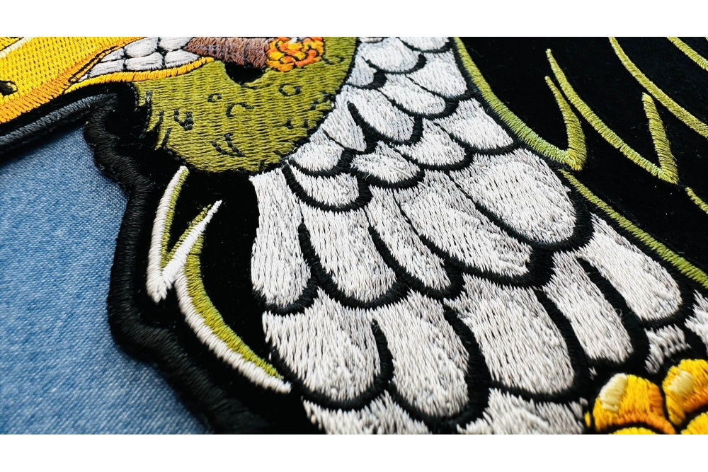 Vulture on Bones with Cigar Patch, Large Animal Patches for Jackets by ...