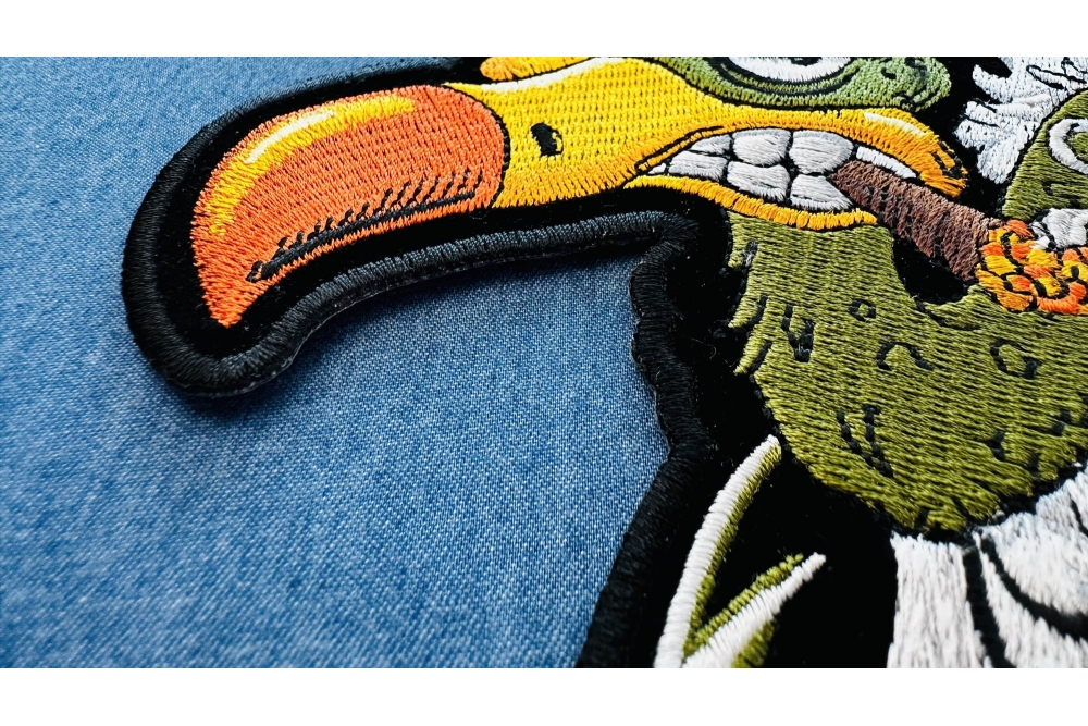 Vulture on Bones with Cigar Patch, Large Animal Patches for Jackets by ...