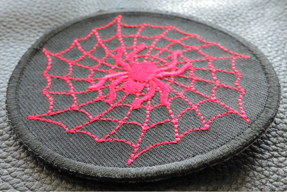 Iron On Red Spider and Web Patch | Embroidered Patches by Ivamis Patches