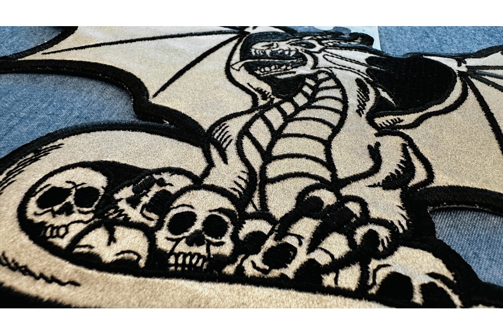 Large Dragon Skull Patch for Back of Biker Jackets - Reflective by ...