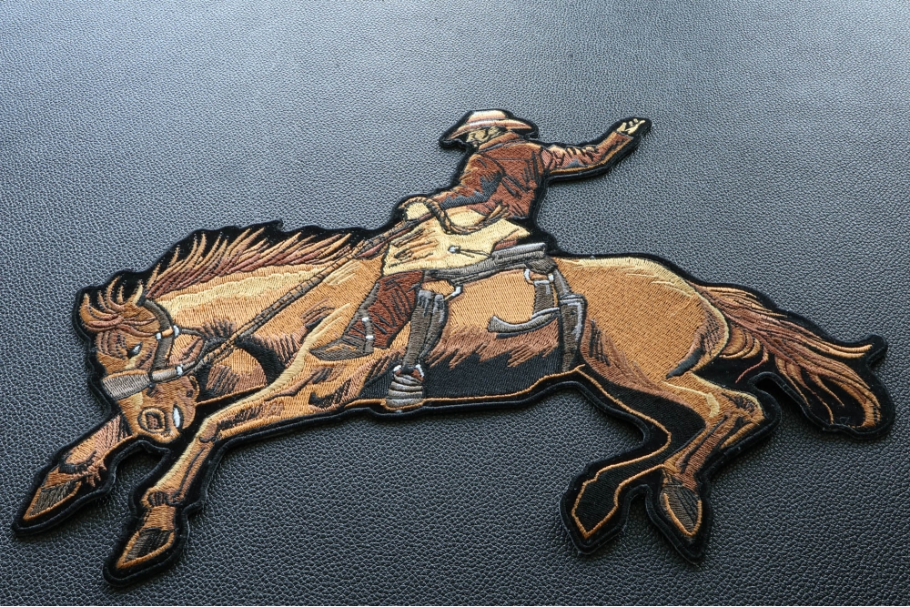 Brown Horse and Cowboy - Large Patch for Jacket by Ivamis Patches