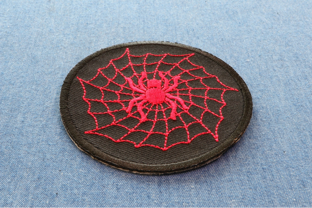 Iron On Red Spider and Web Patch | Embroidered Patches by Ivamis Patches