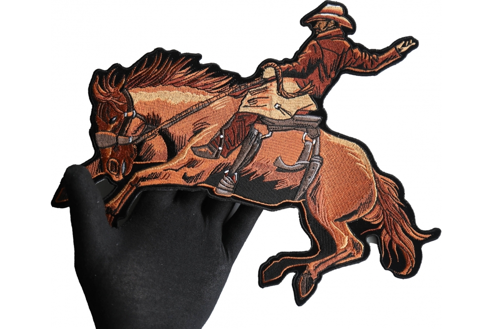Brown Horse and Cowboy - Large Patch for Jacket by Ivamis Patches