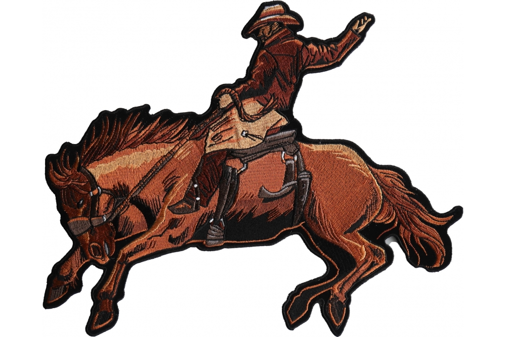 Brown Horse and Cowboy - Large Patch for Jacket by Ivamis Patches