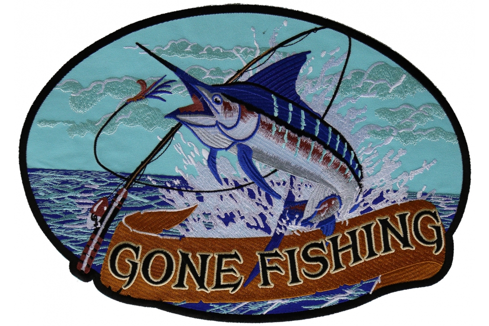 Gone Fishing Large Marlin Patch by Ivamis Patches