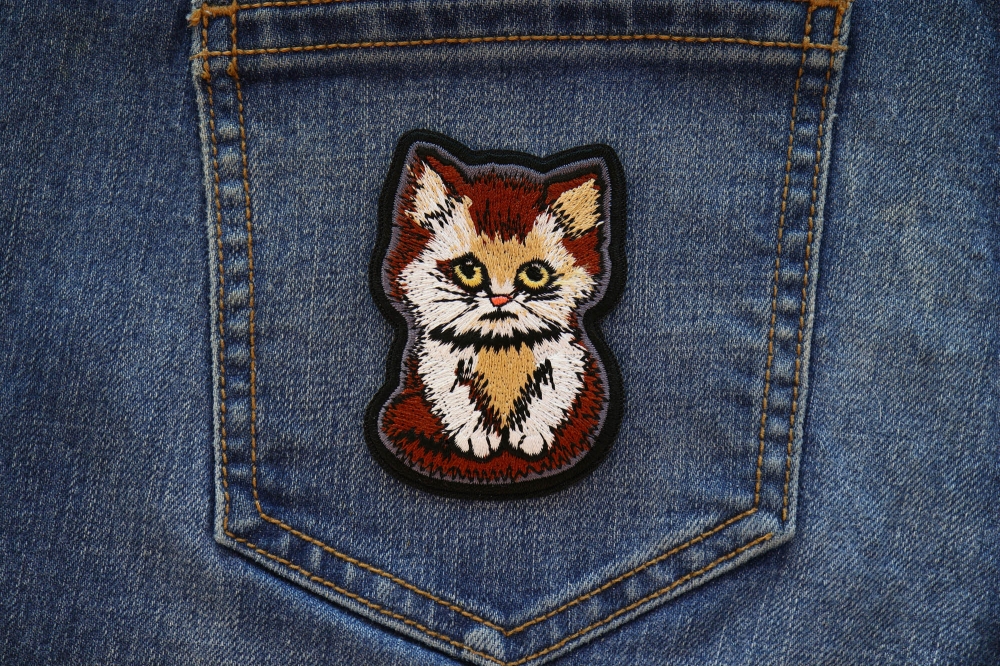 Sad Kitty Cat Iron on Patch by Ivamis Patches