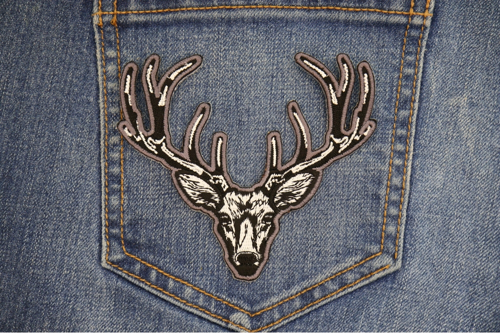 White Deer Head Patch by Ivamis Patches