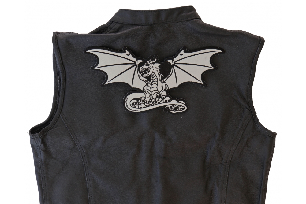 Large Dragon Skull Patch for Back of Biker Jackets - Reflective by ...