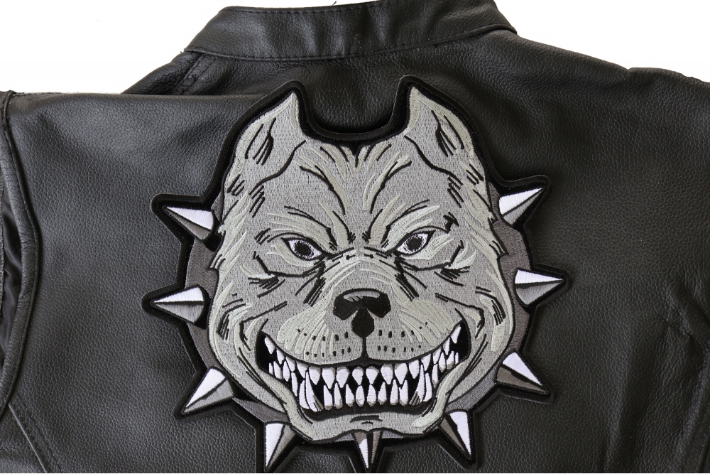 Large Pitbull Patch for Back of Biker Vests by Ivamis Patches