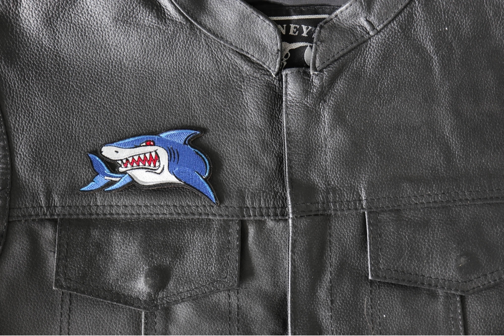 Shark Patch for Jackets - Sew or Iron on Application by Ivamis Patches
