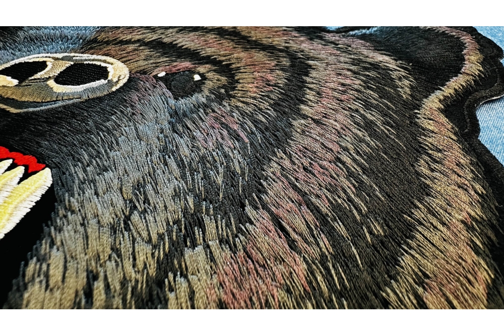 Black Bear Patch, Large Animal Patches for Jackets by Ivamis Patches