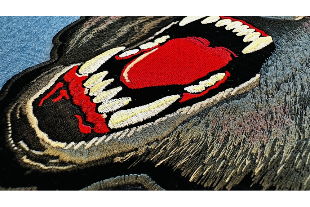 Black Bear Patch, Large Animal Patches for Jackets by Ivamis Patches