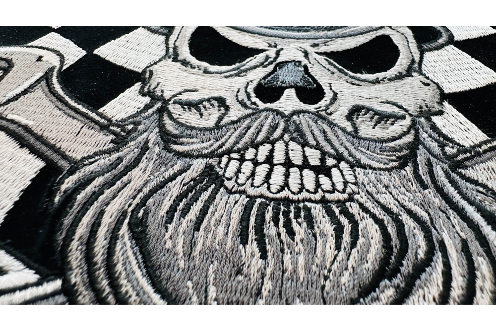 Motocycho Bearded Skull Patch, Large Skull Patches for Biker Jackets by ...