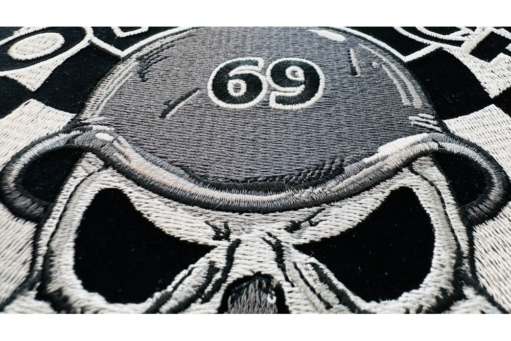 Motocycho Bearded Skull Patch, Large Skull Patches for Biker Jackets by ...