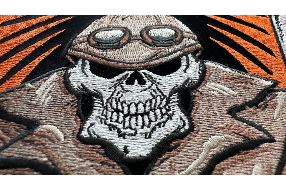 Old Skool Chopper 13 Skull Patch, Large Skull Patches for Biker Jackets ...