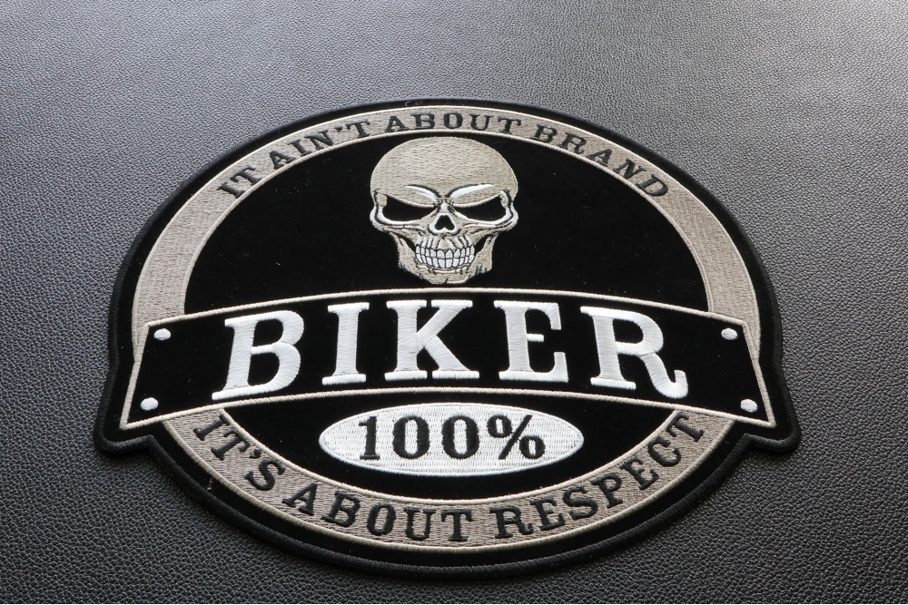 100 Percent Biker Large Back Patch for Leather Vests by Ivamis Patches