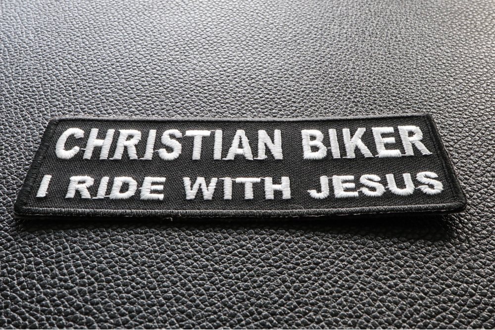 Christian Biker I Ride With Jesus Patch - Biker Saying Patches by ...