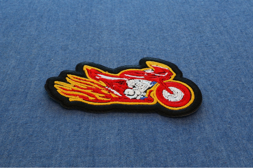 Flaming Crotch Rocket Motorcycle Patch by Ivamis Patches