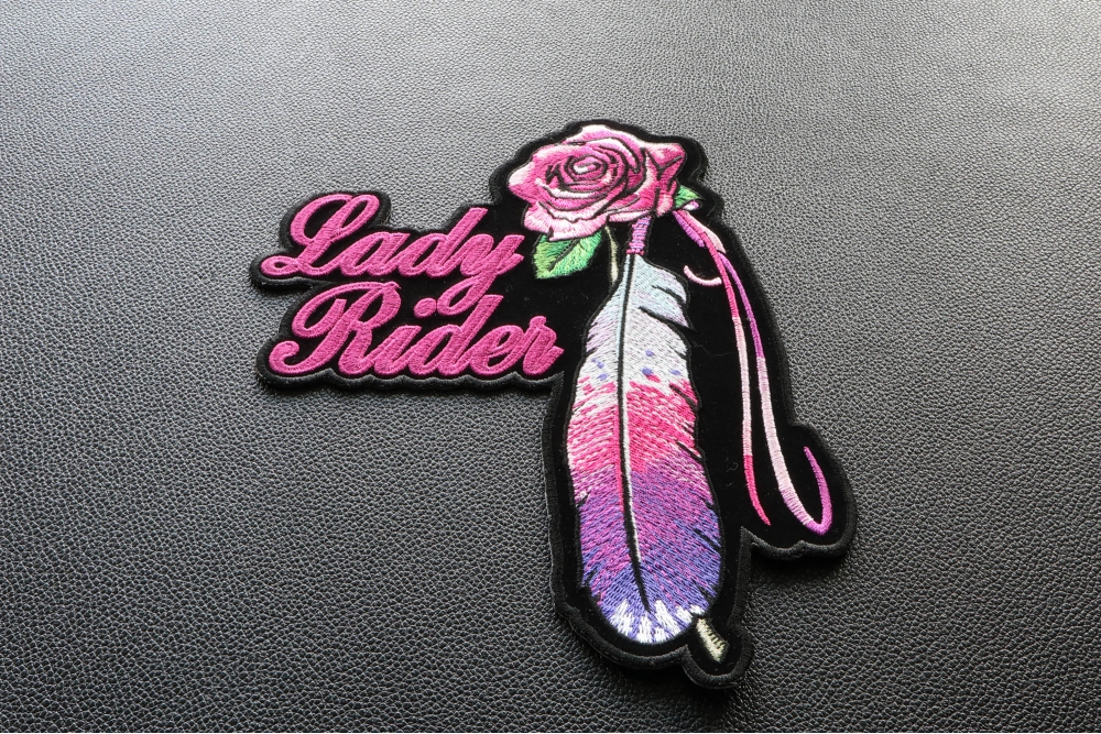 Large Lady Rider Patch for Back of Ladies Jackets by Ivamis Patches