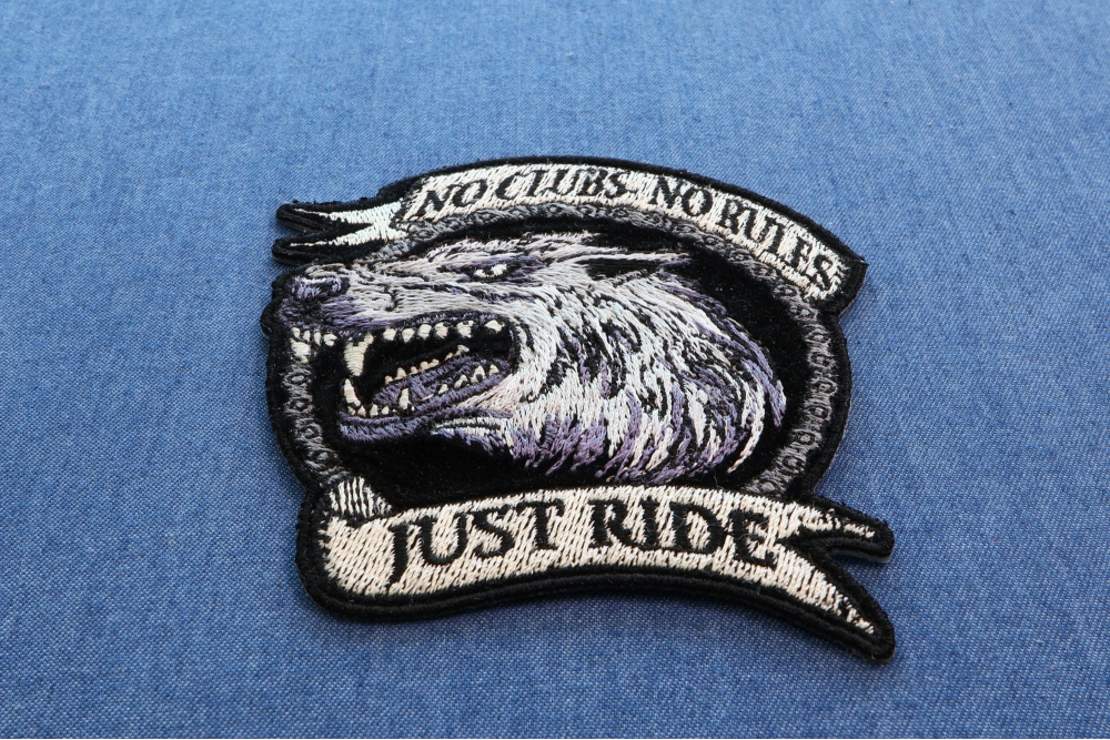 No Clubs No Rules Just Ride Wolf Patch for Sewing or Ironing on to ...