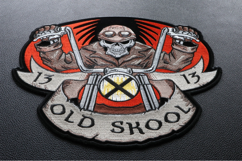 Large Old Skool Patch for Motorcycle Jackets by Ivamis Patches