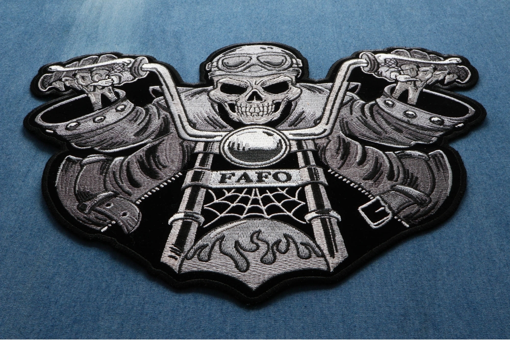 Skeleton Rider FAFO Patch, Large Skull Patches for Biker Jackets by ...