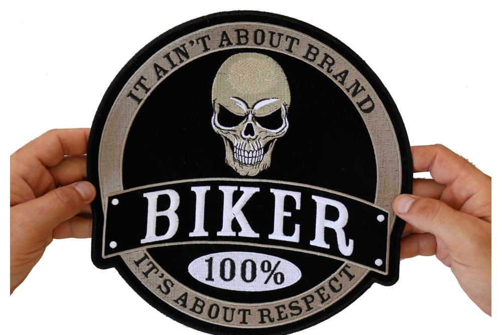 100 Percent Biker Large Back Patch for Leather Vests by Ivamis Patches