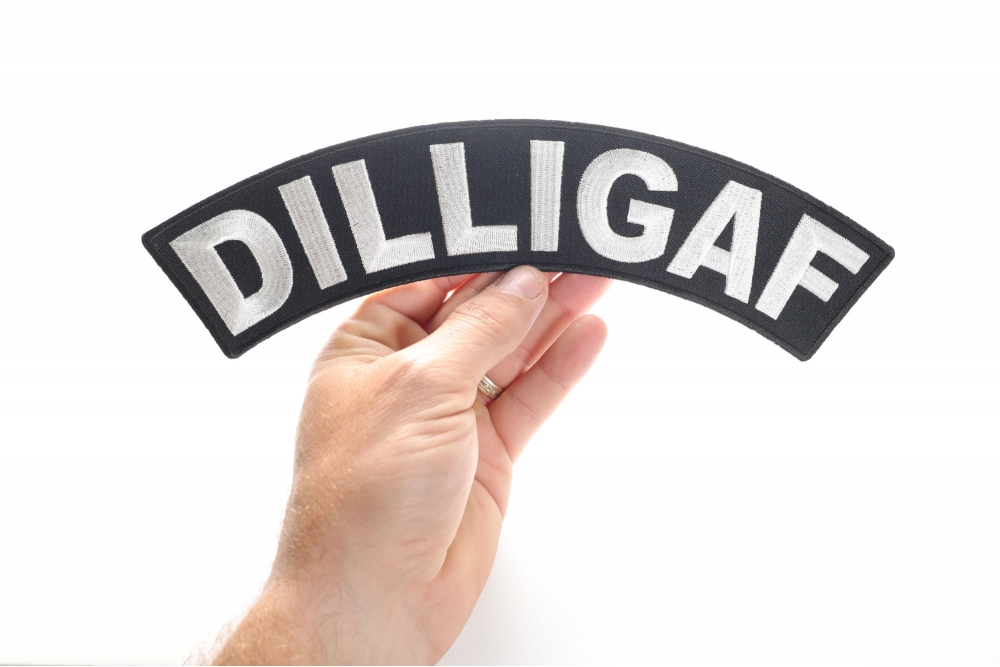 Dilligaf Patch - Sew on Back of Biker Jackets by Ivamis Patches