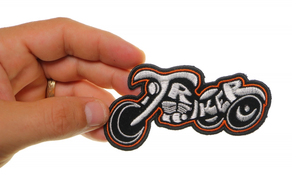 Triker Small Patch In White and Orange | Embroidered Patches by Ivamis ...