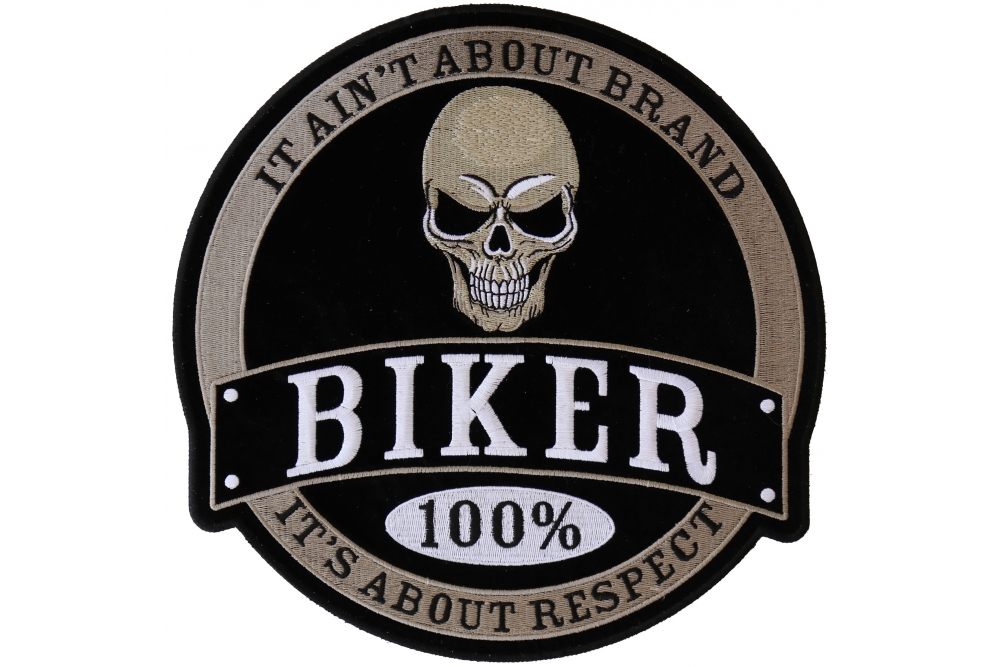 100 Percent Biker Large Back Patch for Leather Vests by Ivamis Patches