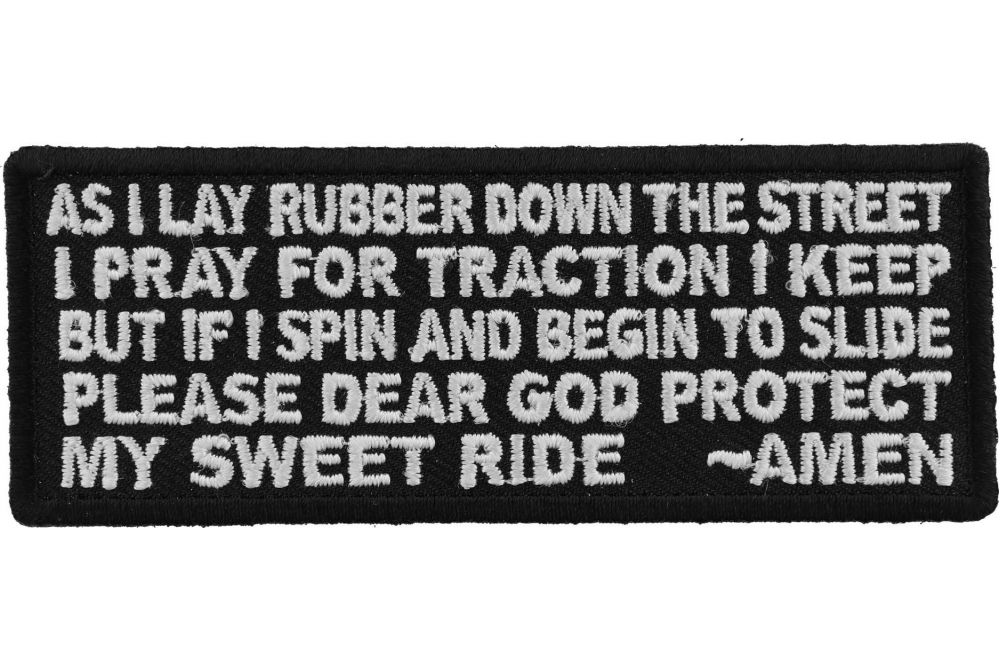 Biker Prayer - Embroidered Iron on Patch by Ivamis Patches